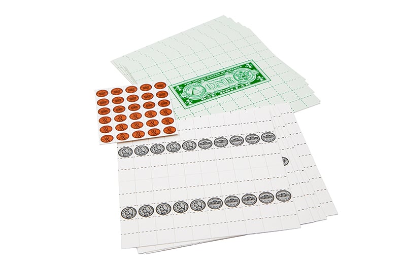 Money Value Pieces, Cardstock (qty 76)